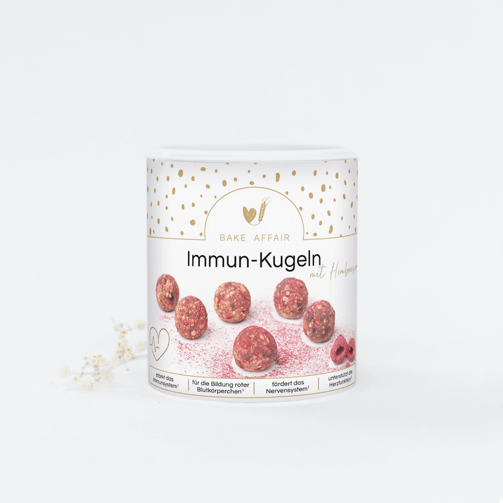 Vegane Immunkugeln mit Himbeeren - Vitamin-B-Snack Zuckerfrei
